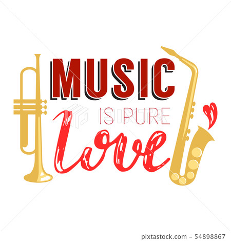Music lettering vector musical typography... - Stock Illustration ...