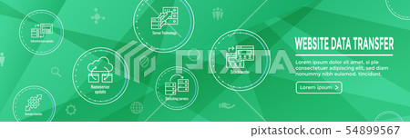 Website Data Transfer Icon Set and Web Header - Stock Illustration ...