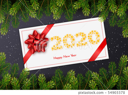 Holiday New Year 2020 gift card - Stock Illustration [54903378] - PIXTA