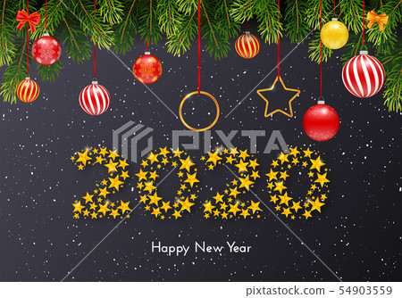 Holiday New Year 2020 gift card - Stock Illustration [54903559] - PIXTA