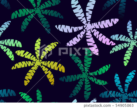 Tropical palm leaves with gradient seamless - Stock Illustration ...
