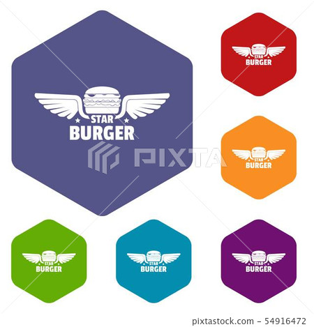 Element burger icons vector hexahedron - Stock Illustration [54916472 ...