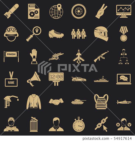 Victory in war icons set, simple style - Stock Illustration [54917614 ...