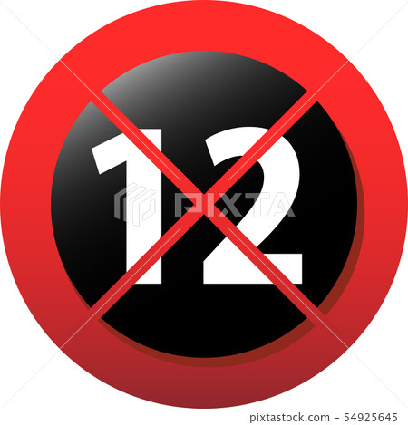 R Designation R-12 12 Prohibition Sign Youth... - Stock Illustration ...