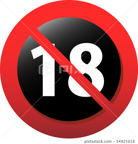 R Designation R-18 Prohibition Sign Youth... - Stock Illustration ...