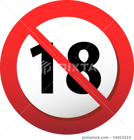 R Designation R-18 Prohibition Sign Youth... - Stock Illustration ...