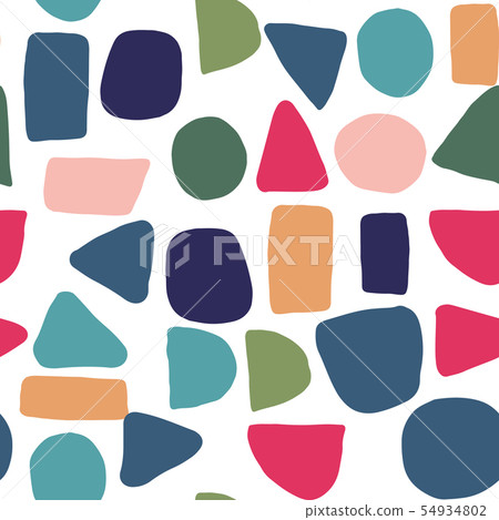 Abstract creative shapes seamless pattern. Simple - Stock Illustration ...