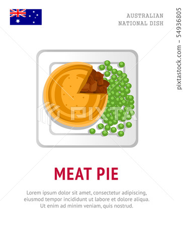 Meat pie. Traditional australian dish. - Stock Illustration [54936805 ...