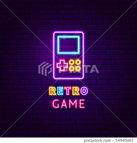 Retro Game Neon Label - Stock Illustration [54940862] - PIXTA
