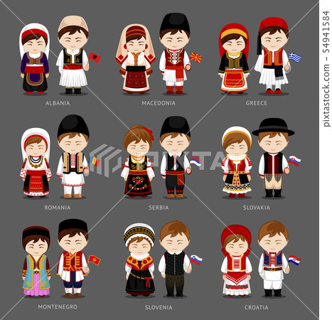 European people in national dress. - Stock Illustration [54941584] - PIXTA