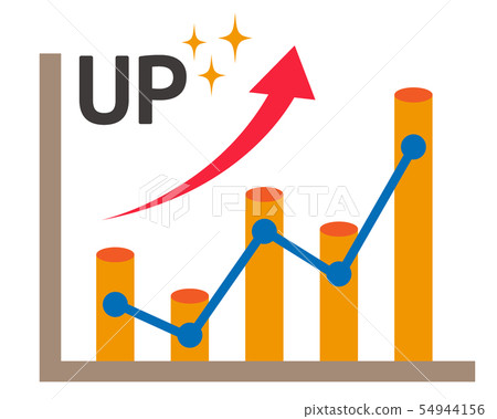 Icon line up graph line graph stock chart - Stock Illustration ...