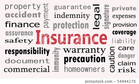 Insurance word cloud concept on white background. - Stock Illustration ...