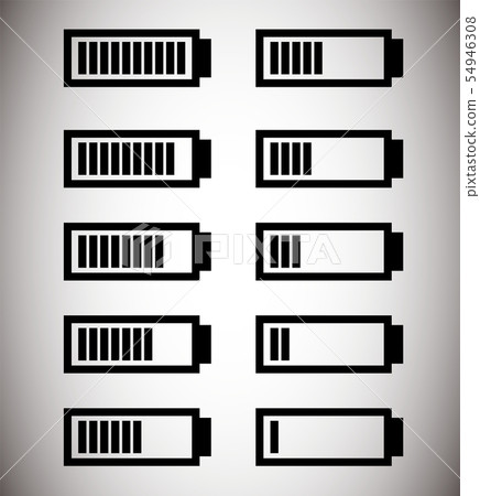 Battery Level Display Icon Illustration Set - Stock Illustration ...