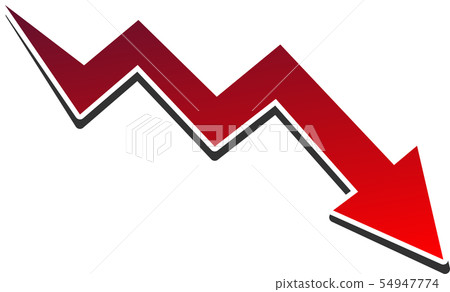 Arrow Decrease ZigZag Descent Failure Illustration - Stock Illustration [54947774] - PIXTA