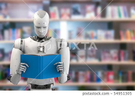 robot reading book - Stock Illustration [54951305] - PIXTA