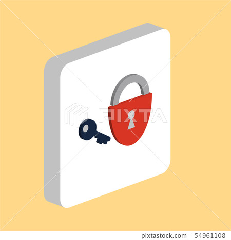 Padlock and key computer symbol - Stock Illustration [54961108] - PIXTA