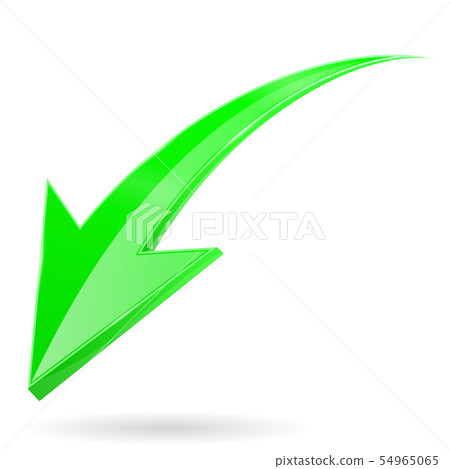 Green down arrow. 3d shiny web icon - Stock Illustration [54965065] - PIXTA