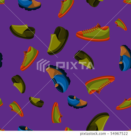 Shoes Flat Color Background Seamless Pattern - Stock Illustration ...