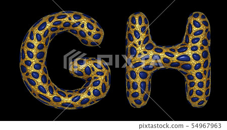Letter set G, H made of realistic 3d render... - Stock Illustration ...
