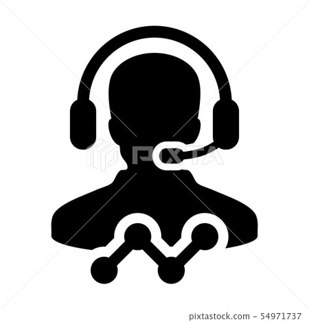 Data service icon vector male customer data - Stock Illustration ...