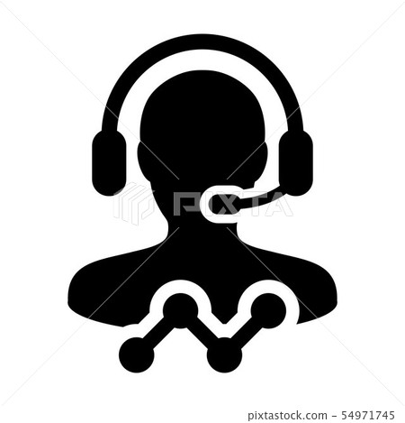 Data support icon vector male customer data - Stock Illustration ...