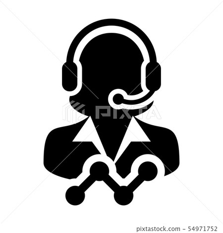 Line graph icon vector female data support - Stock Illustration ...