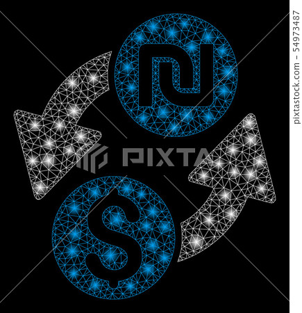 Bright Mesh Wire Frame Dollar Shekel Exchange... - Stock Illustration ...