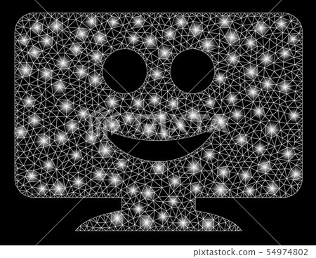 Bright Mesh Network Display Smile with Flare Spots - Stock Illustration ...