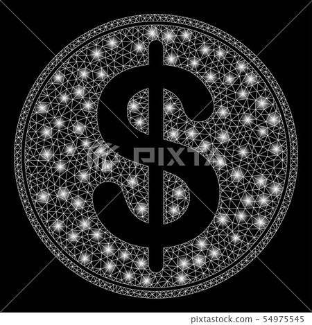 Bright Mesh Wire Frame Dollar Coin with Flare...-插圖素材 [54975545] - PIXTA圖庫