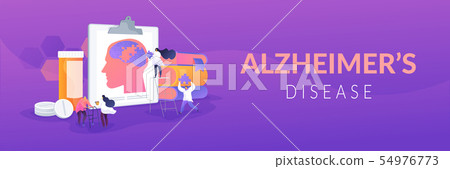 Alzheimer disease concept banner header. - Stock Illustration [54976773 ...