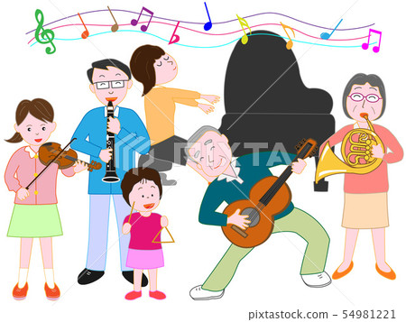 Family concert - Stock Illustration [54981221] - PIXTA