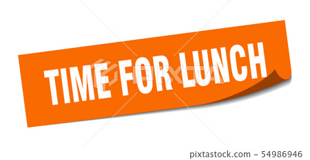 time for lunch sticker. time for lunch square - Stock Illustration ...