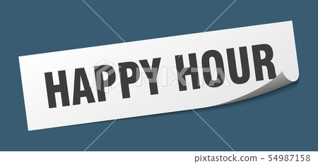happy hour sticker. happy hour square isolated - Stock Illustration ...