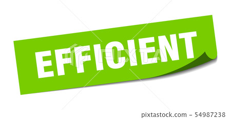 efficient sticker. efficient square isolated sign. - Stock Illustration ...