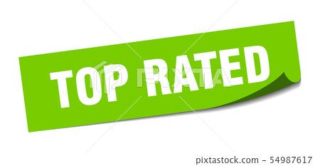 top rated sticker. top rated square isolated sign. - Stock Illustration ...