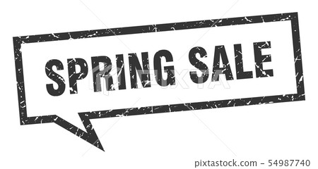 spring sale sign. spring sale square speech - Stock Illustration ...