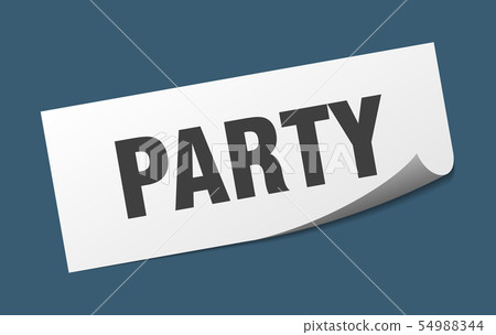 party sticker. party square isolated sign. party - Stock Illustration ...