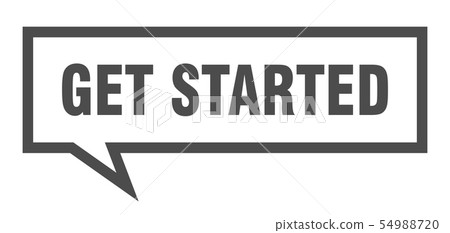 get started sign. get started square speech - Stock Illustration ...