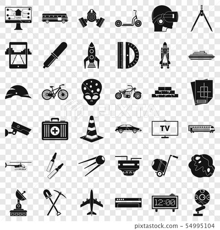 Strategy development icons set, simple style - Stock Illustration ...