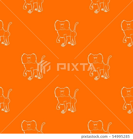 Baboon pattern vector orange - Stock Illustration [54995285] - PIXTA