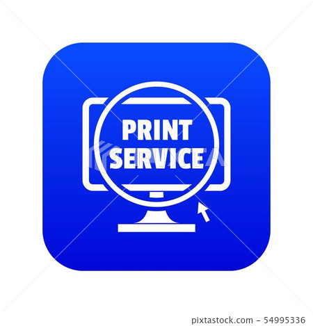 Print service icon blue vector - Stock Illustration [54995336] - PIXTA