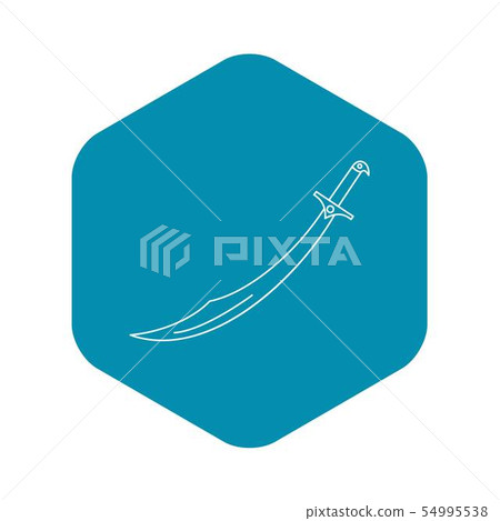 Arabian scimitar icon, outline style - Stock Illustration [54995538 ...