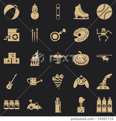 Childishness icons set, simple style - Stock Illustration [54995719 ...