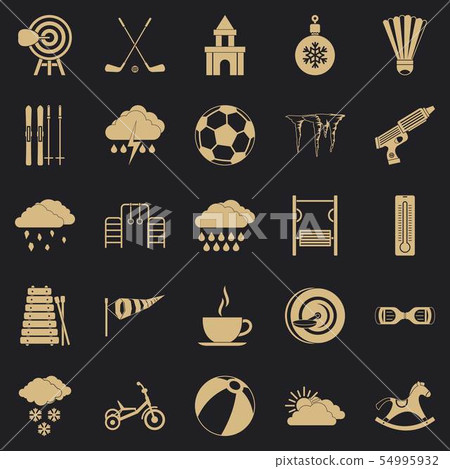 Kid game icons set, simple style - Stock Illustration [54995932] - PIXTA