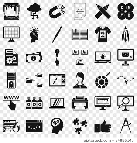 Web design icons set, simple style - Stock Illustration [54996143] - PIXTA