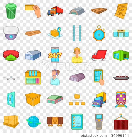 Warehouse icons set, cartoon style - Stock Illustration [54996144] - PIXTA