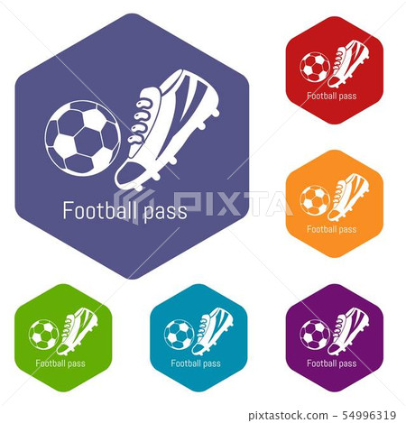 Football pass icons vector hexahedron - Stock Illustration [54996319 ...