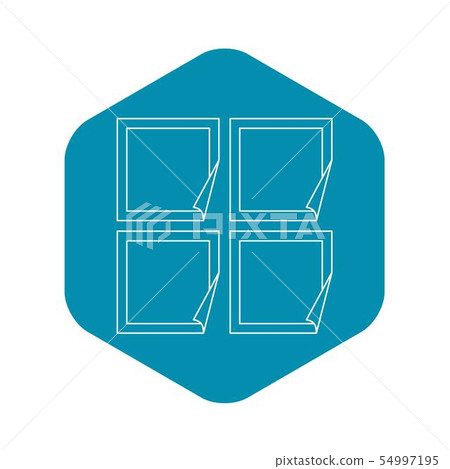 Square banner icons set, outline style - Stock Illustration [54997195 ...