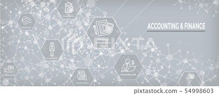 Accountant or Accounting Icon Set & Web Header - Stock Illustration ...