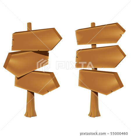 Wooden signs board of arrows for directions. - Stock Illustration ...